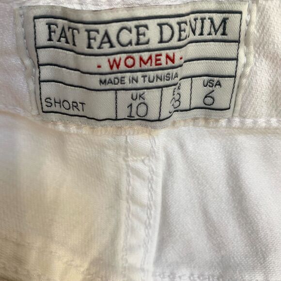 Fat Face | Shorts | Fat Face Womens Solid White Cotton Denim Jean ...